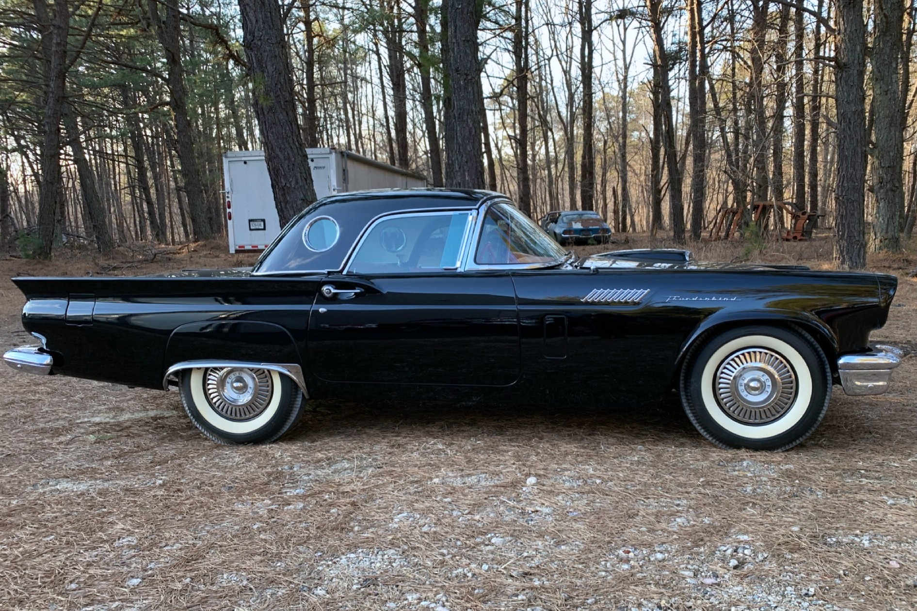 1957 Ford Thunderbird Black Side View | Ford Thunderbird club group ...